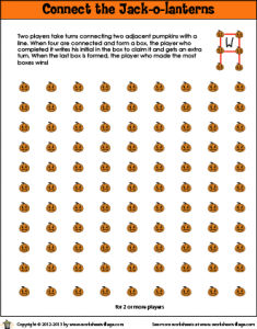 Connect the Jack-o-Lanterns – Worksheet Village