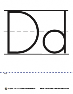 Display letter D – Worksheet Village
