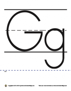 Display letter G – Worksheet Village