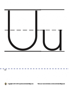 Display letter U – Worksheet Village