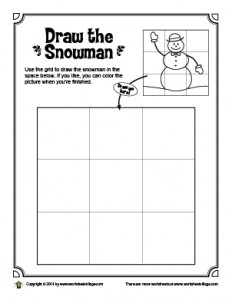 Draw the Snowman – Worksheet Village